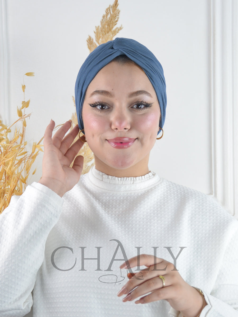 Turban Coton - BLEU JEAN – challymaroc