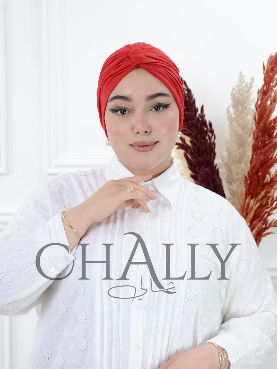 Turban Coton - ROUGE SAMBA – challymaroc